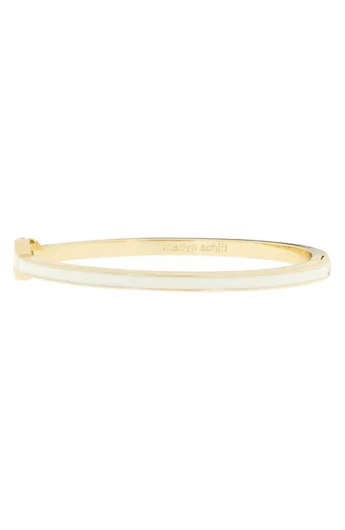 MARLYN SCHIFF Thin Enamel Hinge Bracelet - Gold Ivory