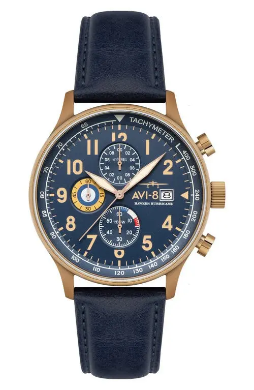 AVI-8 Hawker Hurricane Classic Chronograph Strap Watch - Blue