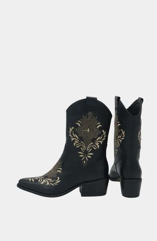 STIVALI NEW YORK Knox Cowboy Boots - Black