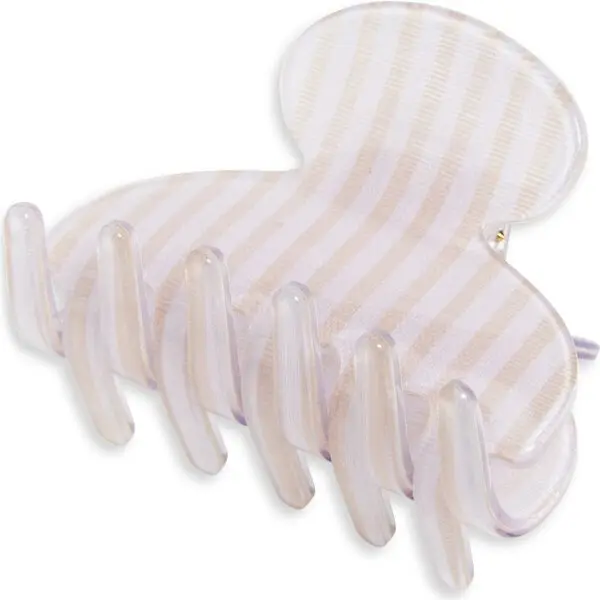 France Luxe Couture Stripe Small Claw Clip - Yellow And White Stripe
