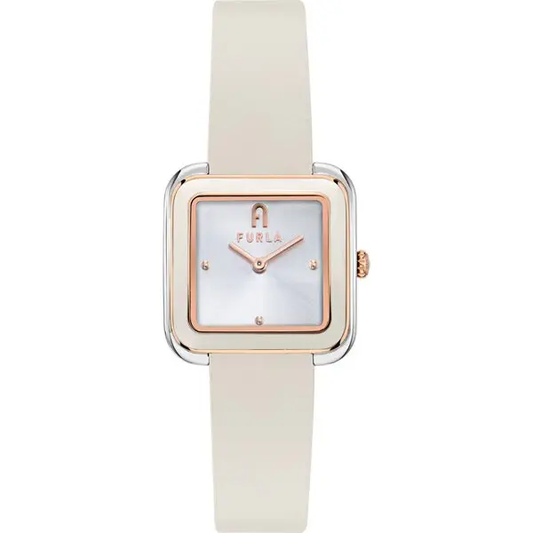 Furla Heritage Crystal Square Bracelet Watch - Silver & Rose Gold