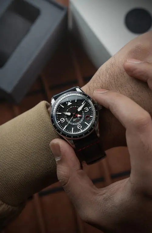 AVI-8 Flyboy Airmaster Gmt Strap Watch - Black