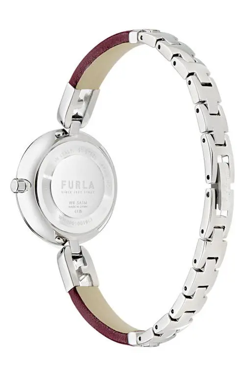 Furla Glamour Chic Mixed Material Bracelet Watch - Silverone