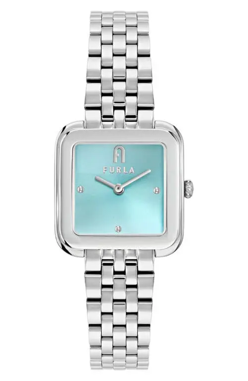 Furla Heritage Minty Dial Square Bracelet Watch - Silverone