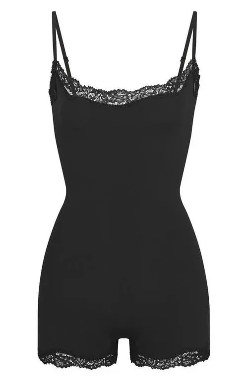 SKIMS Lace Trim Romper - Onyx