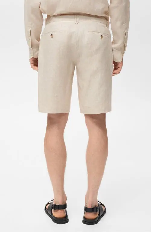 Mango Slim Fit Linen Bermuda Shorts