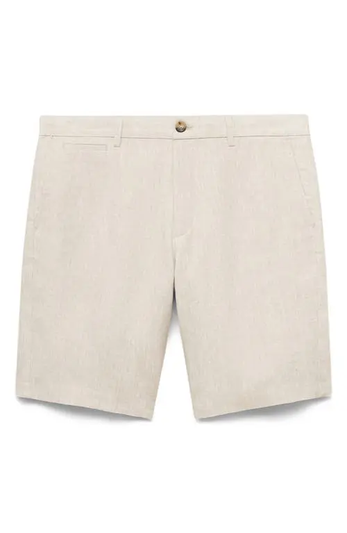 Mango Slim Fit Linen Bermuda Shorts