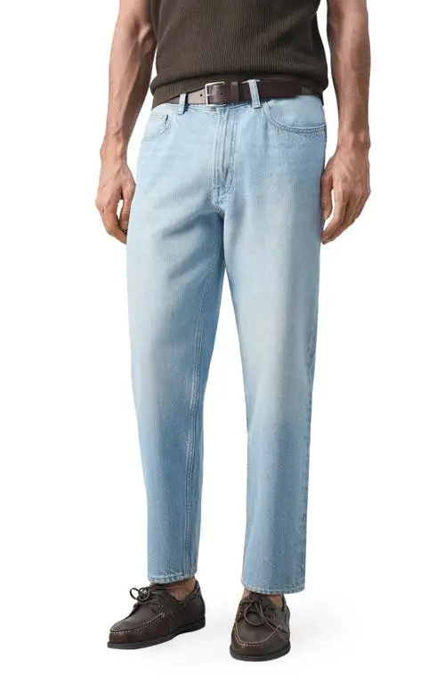 Mango Crop Tapered Jeans - Light Blue