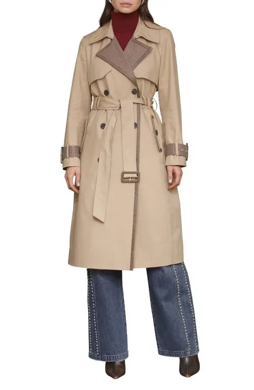 Avec Les Filles Pattern Block Trench Coat