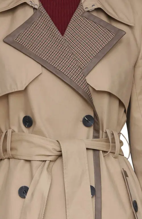 Avec Les Filles Pattern Block Trench Coat