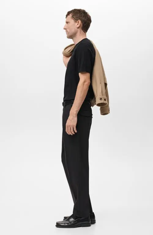 Mango Short Sleeve Cotton Crewneck Sweater