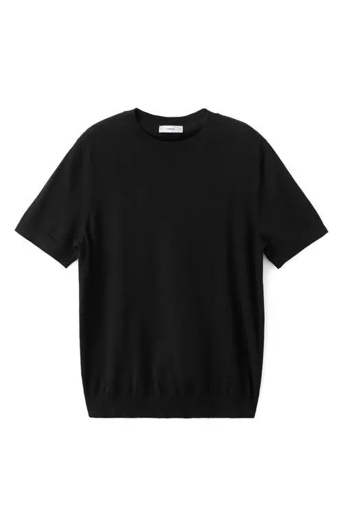Mango Short Sleeve Cotton Crewneck Sweater
