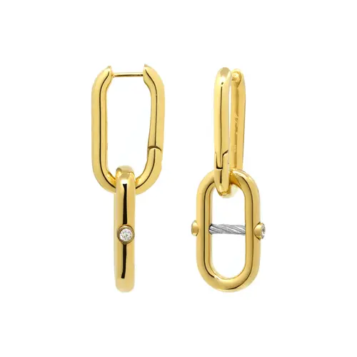 CHARRIOL St. Tropez Mariner Chain Earrings - Yellow Gold Pvd