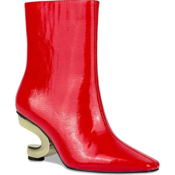 NINETY UNION Metallic Heel Bootie - Red