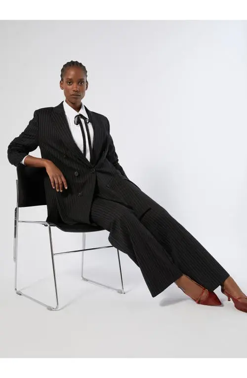Marina Rinaldi Michela Pinstripe Stretch Jersey Pants