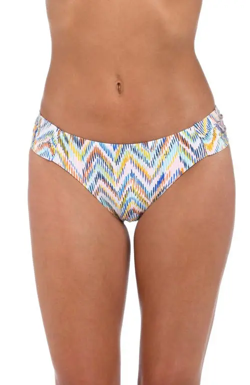 SUNSHINE 79 Shirred Side Hipster Bikini Bottom - White Multi