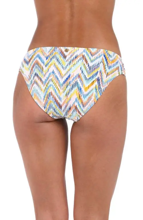 SUNSHINE 79 Shirred Side Hipster Bikini Bottom - White Multi