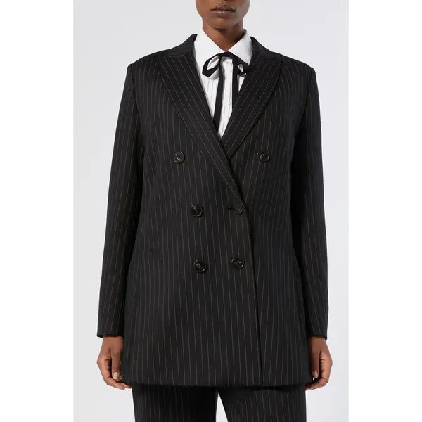 Marina Rinaldi Barbra Pinstripe Stretch Jersey Jacket