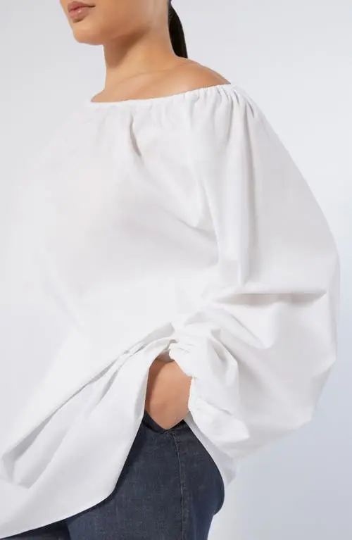 Marina Rinaldi Off-the-shoulder Poplin Top