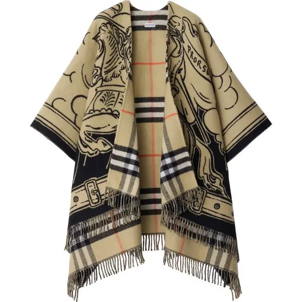 Burberry Stormy Knight Wool Cape - Sand