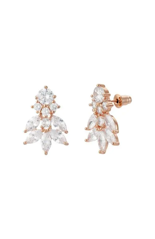 UNTAMED PETALS Carla Crystal Stud Earrings - Rose Gold
