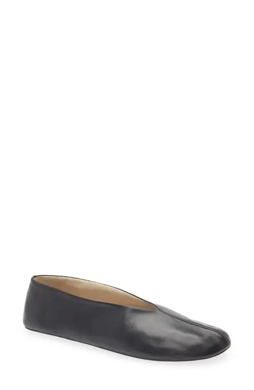 THE ROW Stella Ballerina Flat - Black