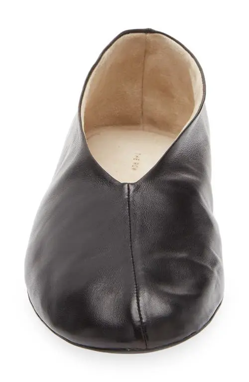 THE ROW Stella Ballerina Flat - Black