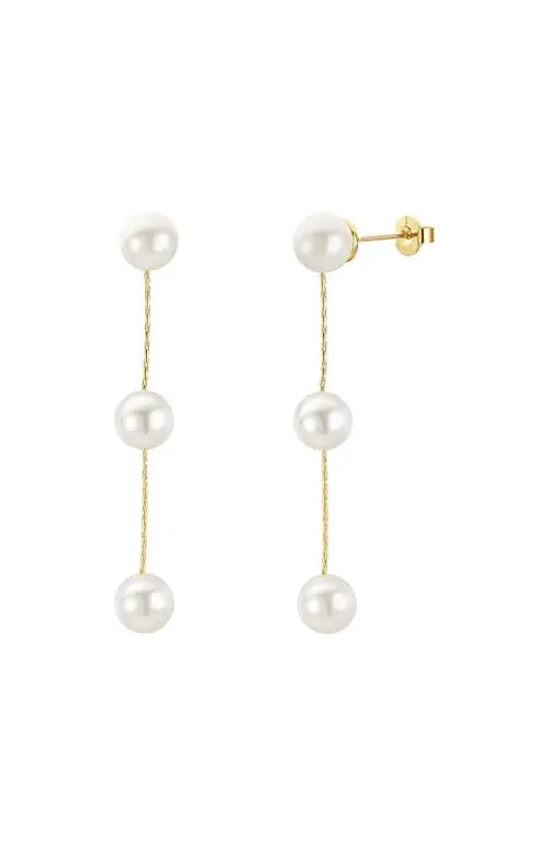 UNTAMED PETALS Lilly Pearl Drop Earrings - Gold