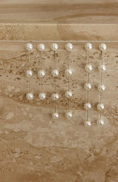 UNTAMED PETALS Luna Pearl Drop Earrings - Silver