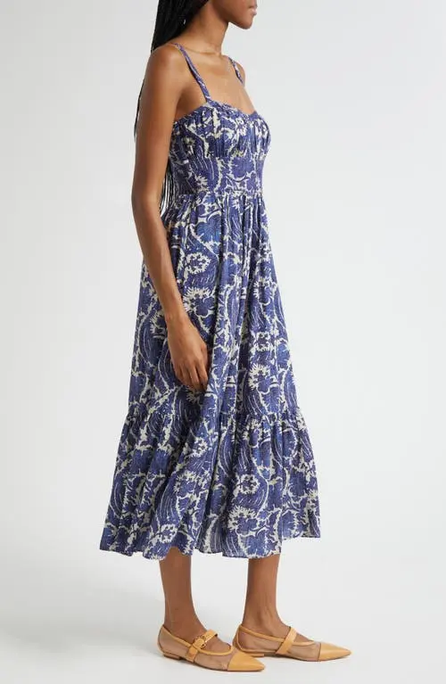 Ulla Johnson Nadine Floral Cotton-blend Sundress - Ocean