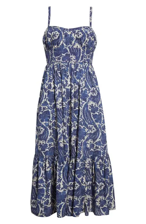 Ulla Johnson Nadine Floral Cotton-blend Sundress - Ocean