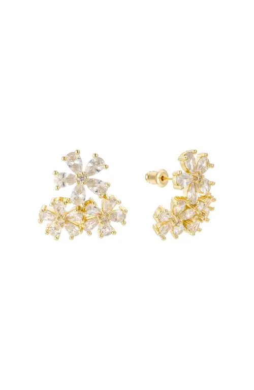 UNTAMED PETALS Daisy Crystal Stud Earrings - Gold