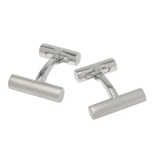 LINK UP Tone Bar Cufflinks - Silver