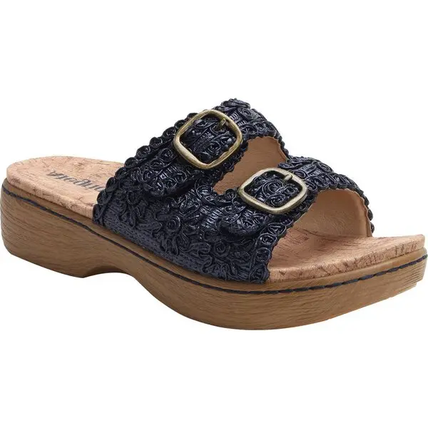 ALEGRIA BY PG LITE Oona Platform Slide Sandal - Fancy Navy