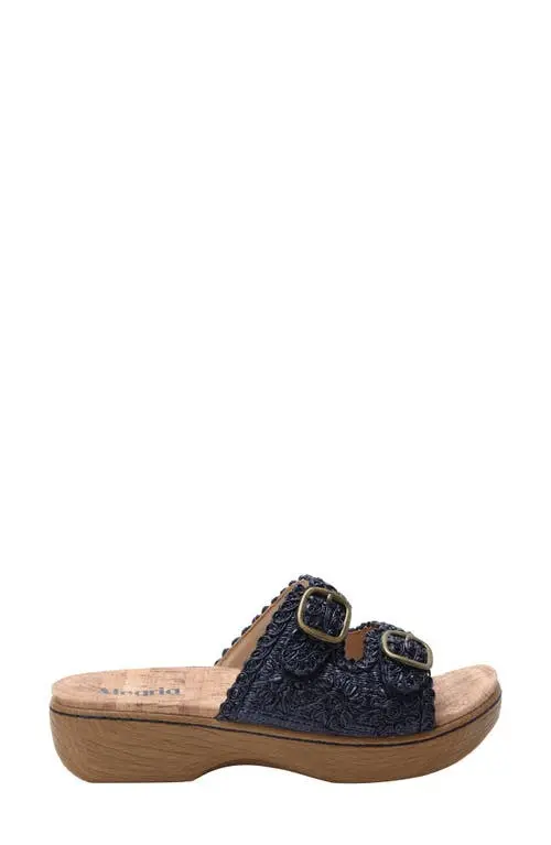 ALEGRIA BY PG LITE Oona Platform Slide Sandal - Fancy Navy