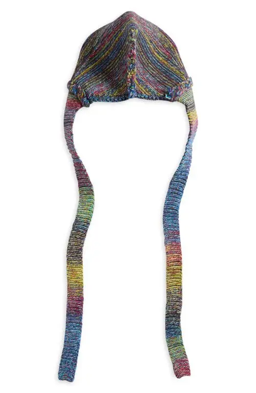 PAOLINA RUSSO Multicolor Wool-blend Beanie - Grey/rainbow