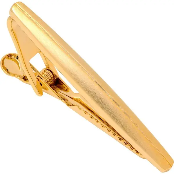 LINK UP Two Tone Matte Shiny Tie Bar Cufflinks And Stud Sets - Silver