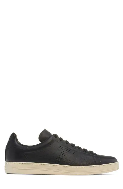 TOM FORD Warwick Leather Low-top Sneakers - 3nw02 Black/cream