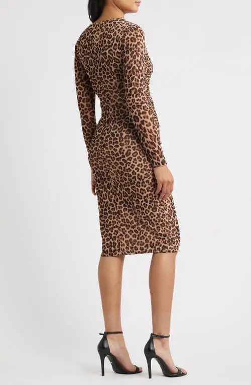 Anne Klein Leopard Print Midi Dress