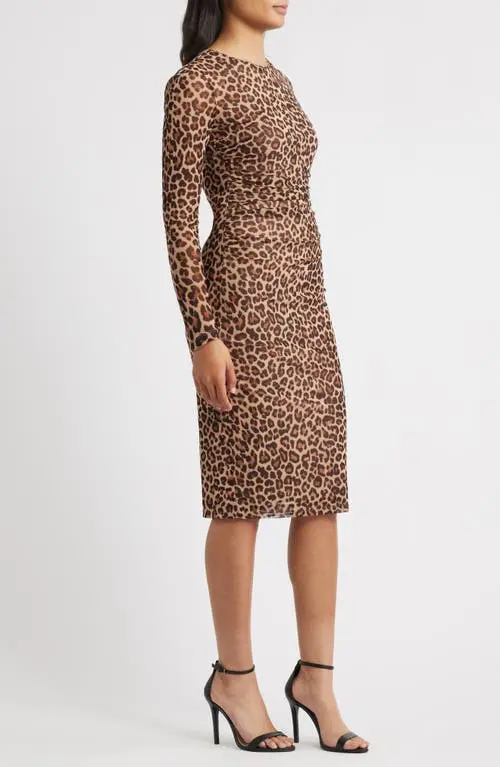 Anne Klein Leopard Print Midi Dress