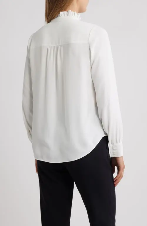 Anne Klein Ruffle Accent Button-up Shirt