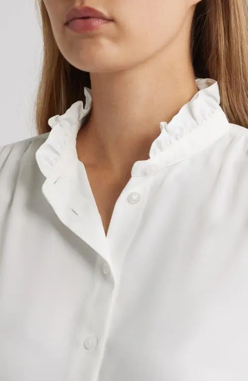 Anne Klein Ruffle Accent Button-up Shirt