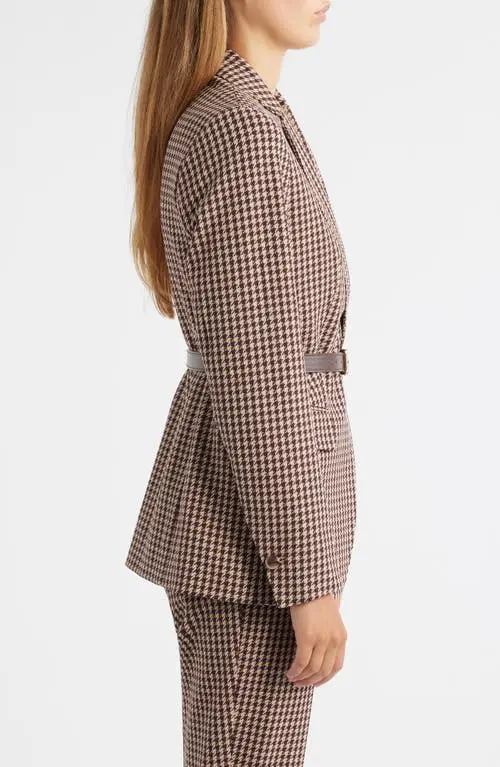 Anne Klein Houndstooth Belted Blazer