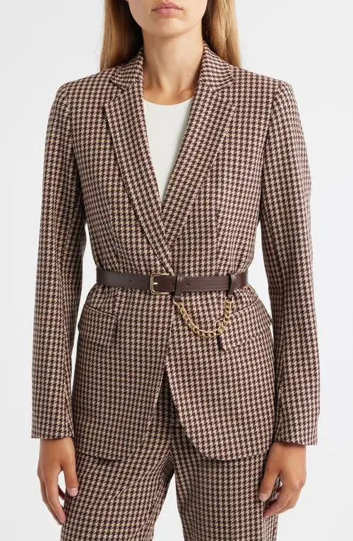Anne Klein Houndstooth Belted Blazer