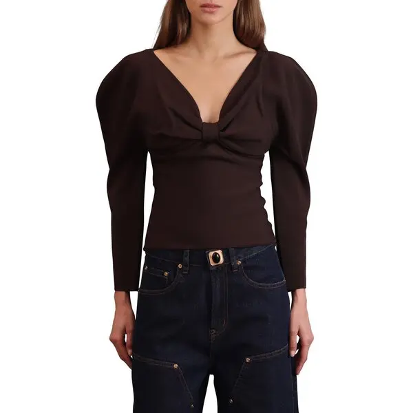 Avec Les Filles Dolman Sleeve Sweater - Chocolate