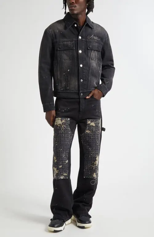 Amiri Bleach Bandana Denim Trucker Jacket