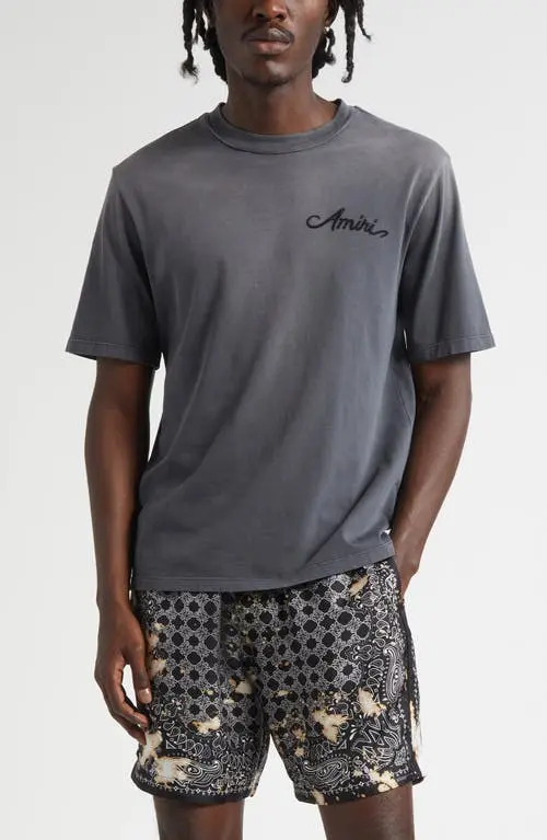 Amiri Bleached Bandana Patch T-shirt - Black