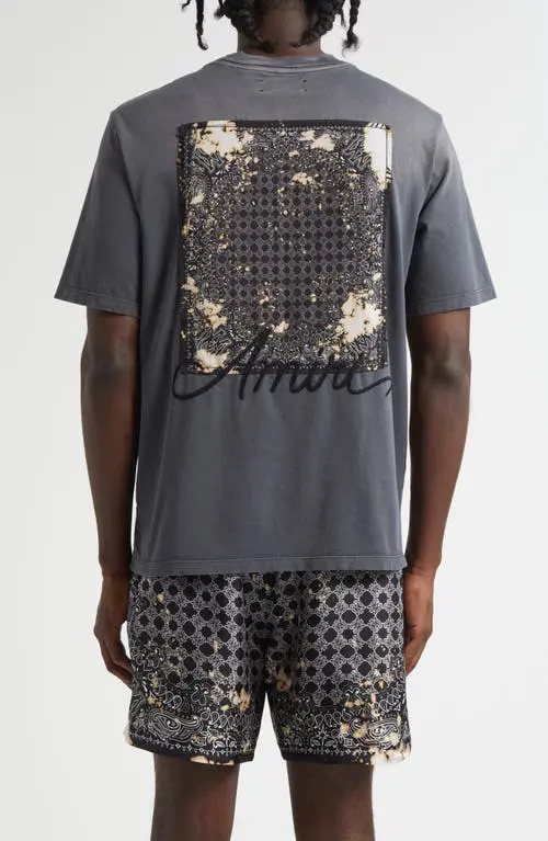 Amiri Bleached Bandana Patch T-shirt - Black