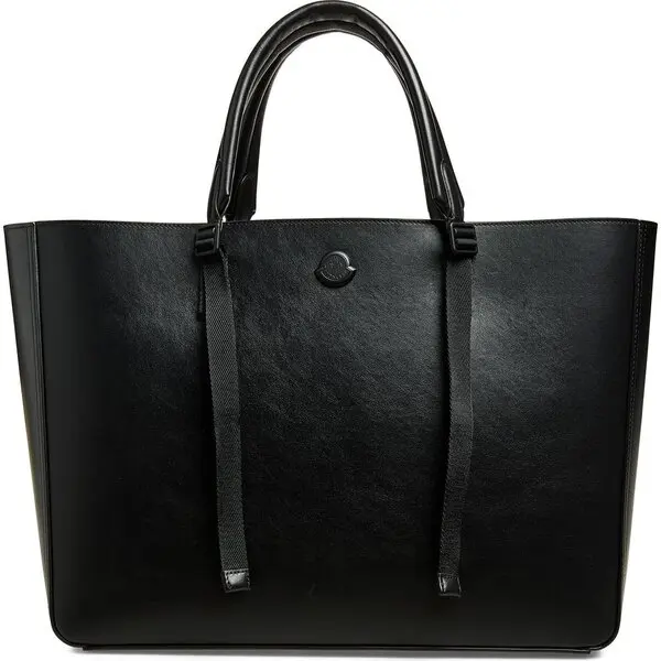 Moncler Leather Tote - Black/black