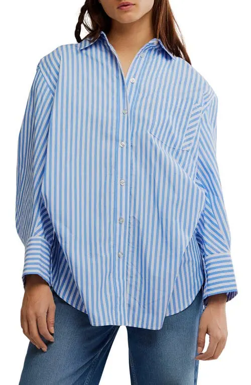Free People Sabine Striped Button-up Shirt